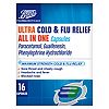Boots Pharmaceuticals Ultra Cold and Flu Relief All In One 16 Capsules ...