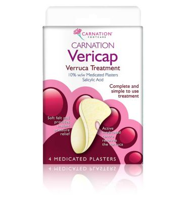 Carnation Vericap Verruca Treatment 4 Medicated Plasters - Boots Ireland