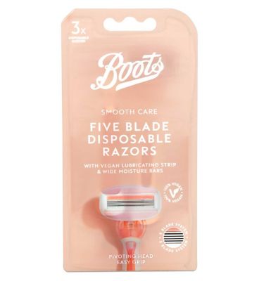 Boots Smooth Care 5 Blade Disposable Razors 3pk - Boots Ireland
