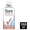 Sure Maximum Protection Clean Scent Anti-perspirant Deodorant Aerosol ...