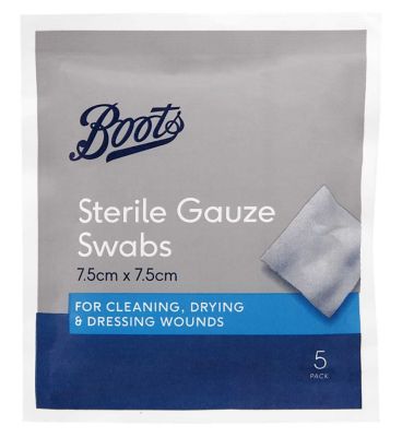 Boots Sterile Gauze Swabs (7.5cm x 7.5cm) - 5 Pack - Boots