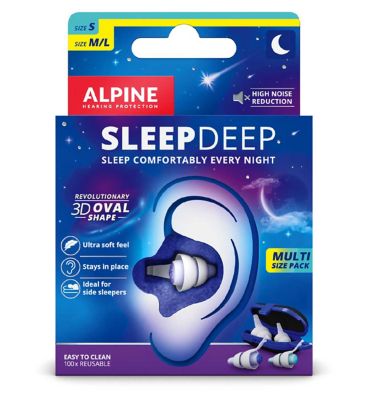 Alpine Sleepdeep Multi Size Sleeping Earplugs 2 Pairs - Boots