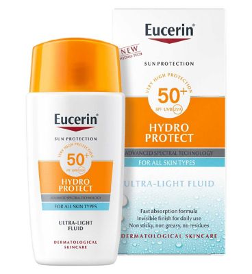 Eucerin Sun Face Hydro Protect Ultra-Light Fluid SPF 50+ 50ml - Boots