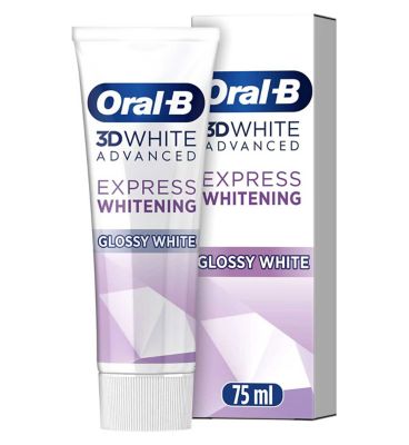 Oral-B 3DWhite Advanced Express Whitening Glossy White Toothpaste 75ml ...