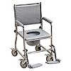 NRS Healthcare Fixed Height Wheeled Commode with Padded Seat and Back ...