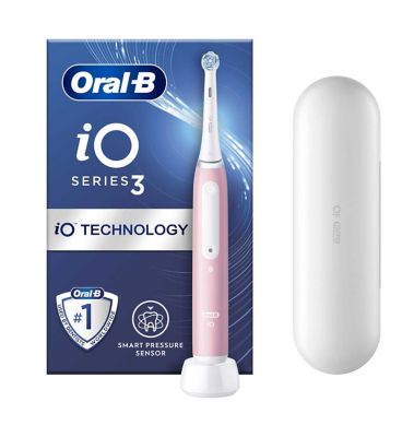 Oral-B iO3 Blush Pink Electric Toothbrush + Travel Case - Boots