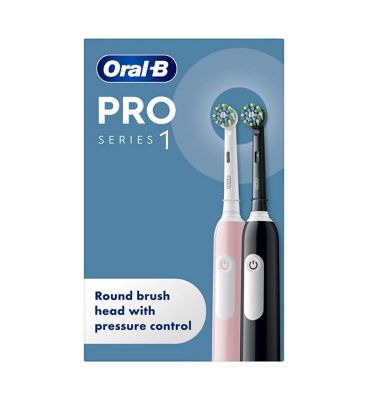 Oral-B Pro Series 1 Electric Toothbrush - Black & Pink Duo Pack - Boots ...