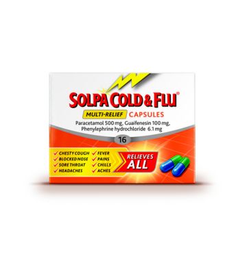 Solpa Cold & Flu Multi-Relief Capsules - 16 Capsules - Boots Ireland