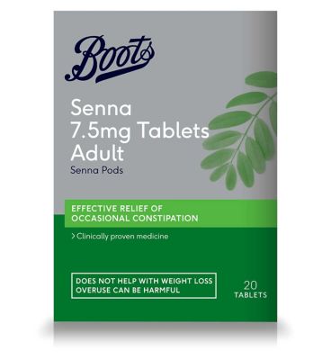 Boots Senna 7.5mg Tablets Adult Senna Pods - 20 Tablets - Boots
