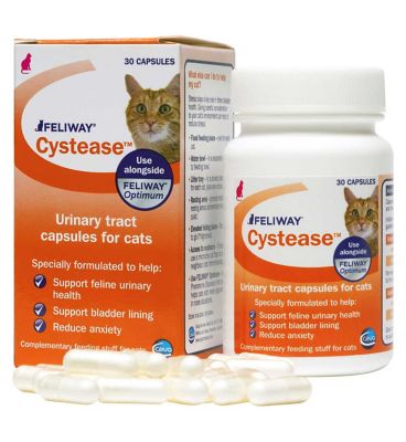 Feliway Cystease Urinary Tract Support Capsules For Cats - 30 Capsules ...
