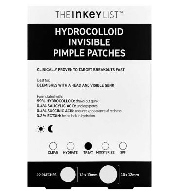 The INKEY List Hydrocolloid Invisible Pimple Patches 22 Patches - Boots