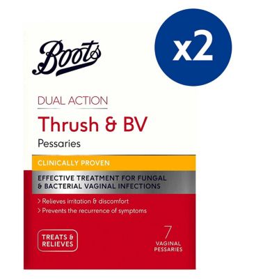 Boots Dual Action Thrush & BV Pessaries 7s - Boots Ireland