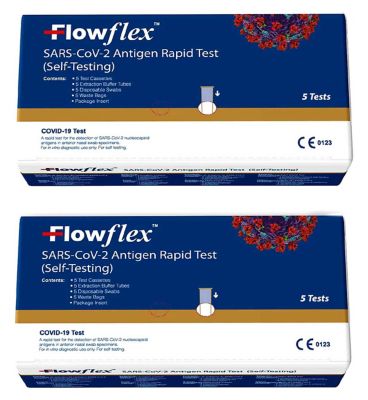 Flowflex Antigen Rapid Test Lateral Flow Self-Testing Kit Bundle 2 x 5 ...