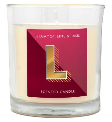 Landon Tyler Alphabet Candle Letter L Bergamot Lime & Basil - Boots Ireland