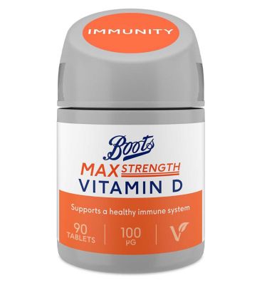 Boots Max Strength Vitamin D 100g 90 Tablets - Boots