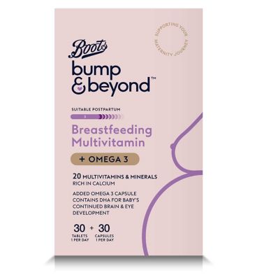 Bump & Beyond Breastfeeding Multivitamin + Omega 3 30 Tablets x 30 Capsules - Boots Ireland