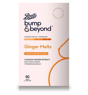 Boots Bump & Beyond Pregnancy Ginger Melt Tablets 60s - Boots Ireland