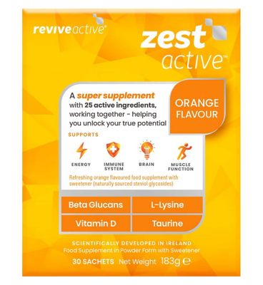 Revive Active Zest Active with Beta Glucans, L-lysine, Multivitamins ...