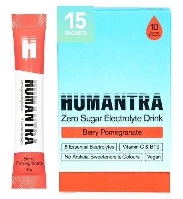 Humantra Berry Pomegranate Electrolyte Powder 15 X 3.6g Sachets - Boots