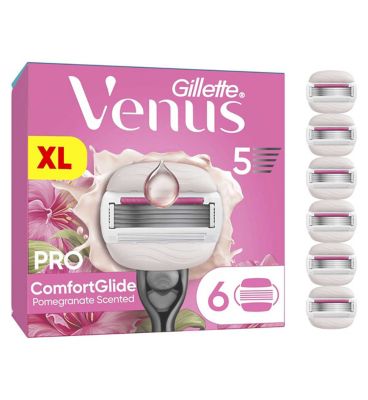 Gillette Venus Razor Blades, PRO ComfortGlide Pomegranate Scented 5 ...