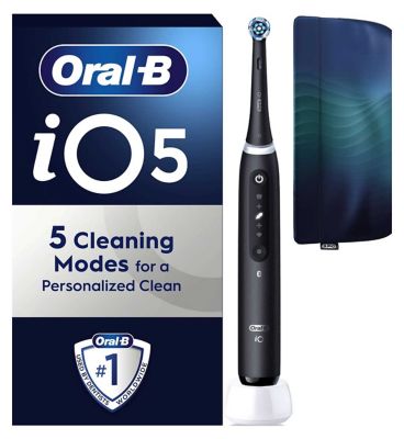 Oral-B iO5 Matt Black Electric Toothbrush + Travel Pouch - Boots Ireland