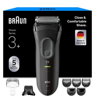 Braun Series 3+ Electric Shaver, Beard Trimmer Attachment, Dry, 3000BT ...