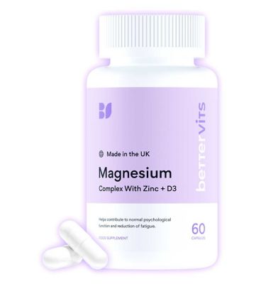 Bettervits Magnesium Complex Capsules, Zinc and D3 60s - Boots Ireland