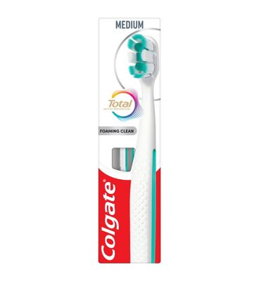 Colgate Total Active Prevention Foaming Clean Medium Manual Toothbrush ...